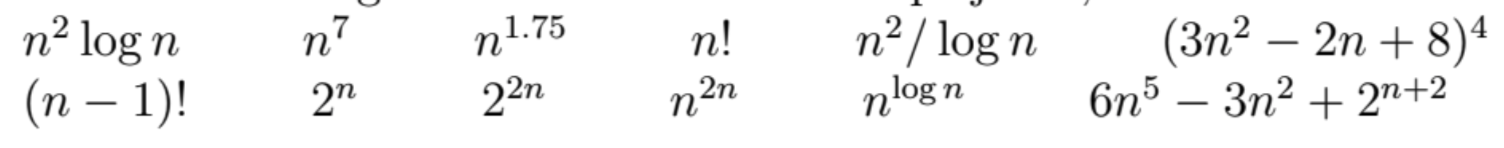 Solved Consider the following complexity functions: Using | Chegg.com