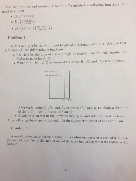 Solved Use the product and quotient rules to differentiate | Chegg.com