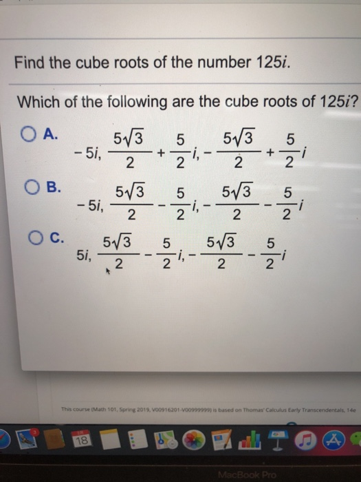 Solved Find the cube roots of the number 125i. Which of the | Chegg.com