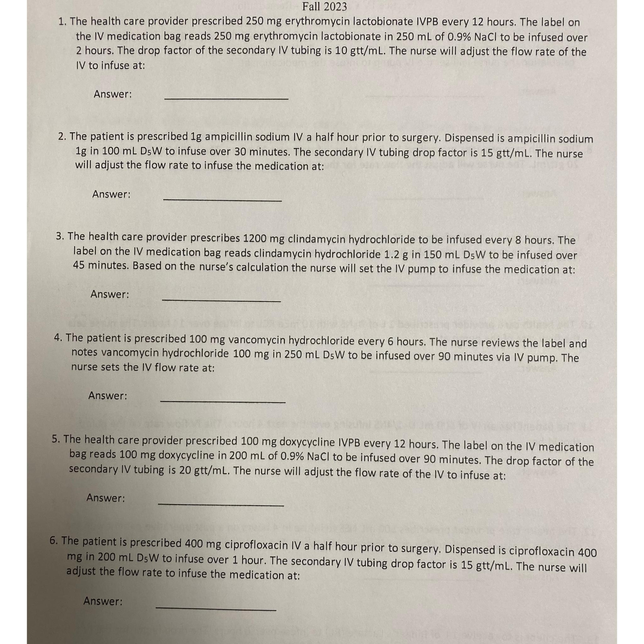 Solved 1. The health care provider prescribed 250mg | Chegg.com