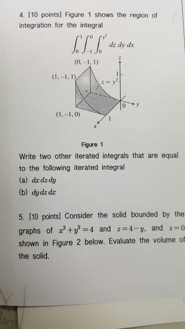 Solved 4. [10 pointsl Figure 1 shows the region of | Chegg.com