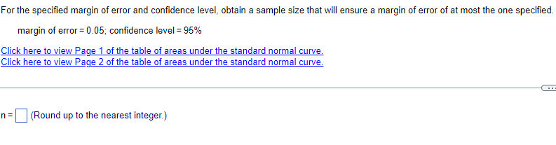 Solved For the specified margin of error and confidence | Chegg.com
