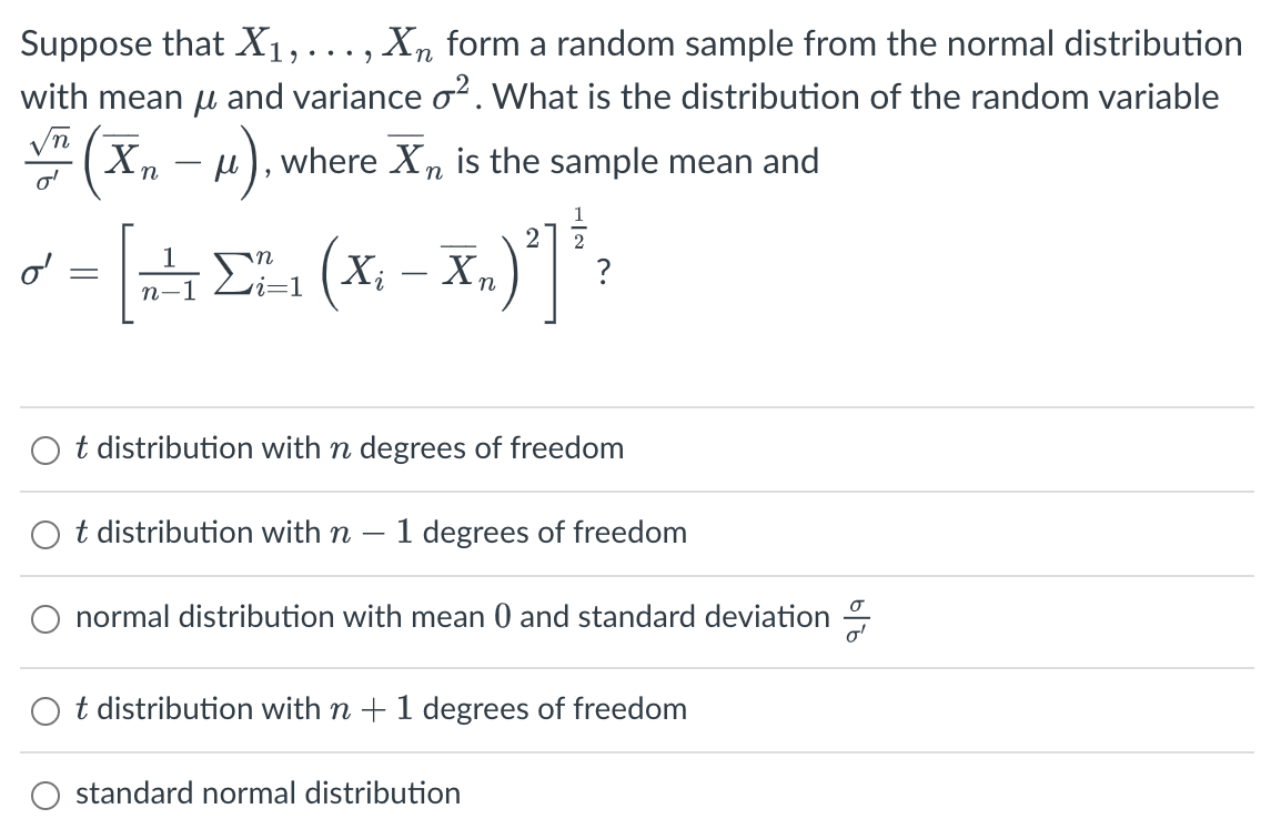 Solved Suppose that X1,…,Xn form a random sample from the | Chegg.com