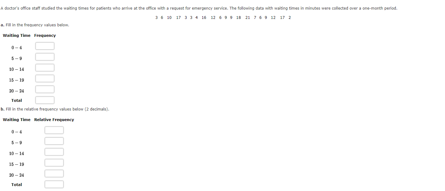 Solved b. Fill in the relative frequency values below ( 2 | Chegg.com