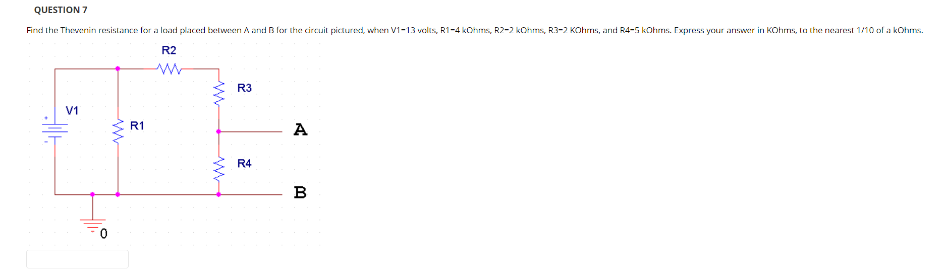 Solved QUESTION 7 Find the Thevenin resistance for a load | Chegg.com