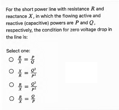 Solved For the short power line with resistance R and | Chegg.com