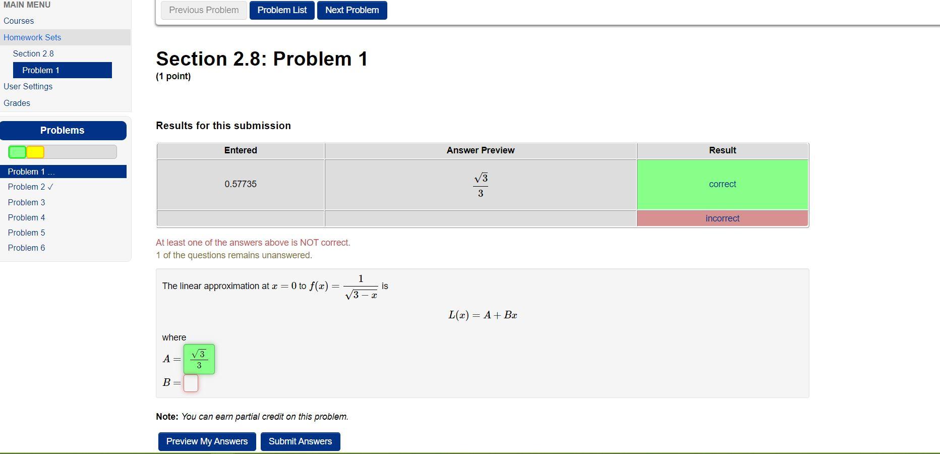 Solved Section 2.8: Problem 1 ( 1 point) Results for this | Chegg.com