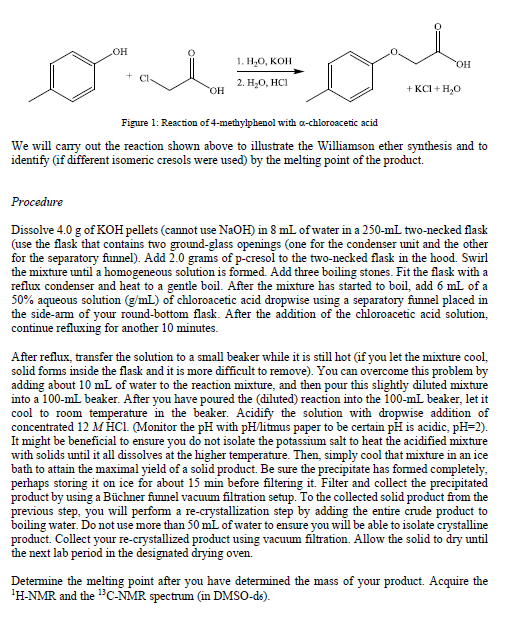 Solved Experiment 3: Williamson Ether Synthesis Introduction | Chegg.com