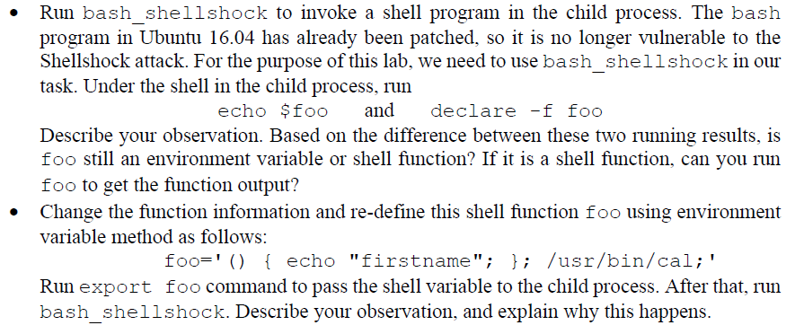 Define a shell function using environment variable | Chegg.com