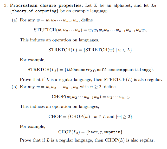 Solved Procrustean closure properties. Let Σ be an alphabet, | Chegg.com