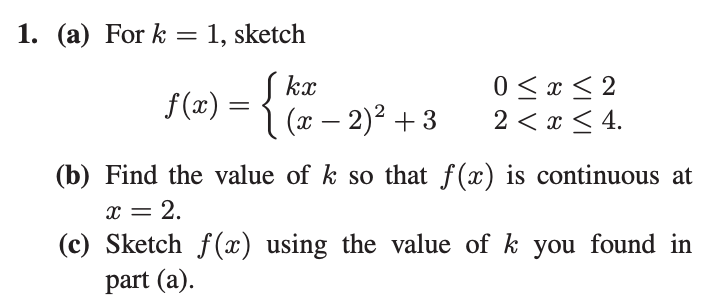Solved 1 A For K 1 Sketch F X {kx X−2 2 30≤x≤22
