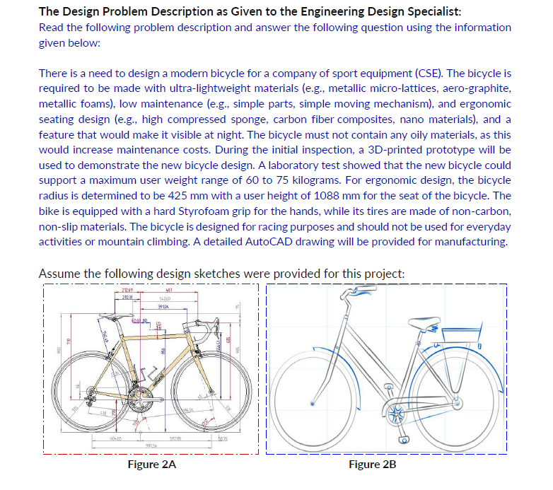Solved The Design Problem Description as Given to the | Chegg.com