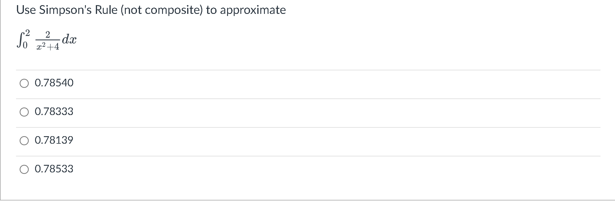 Solved Use Simpson's Rule (not composite) to approximate So | Chegg.com