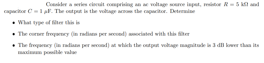 Solved Consider a series circuit comprising an ac voltage | Chegg.com