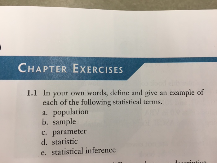 Solved In your own words, define and give an example of each | Chegg.com