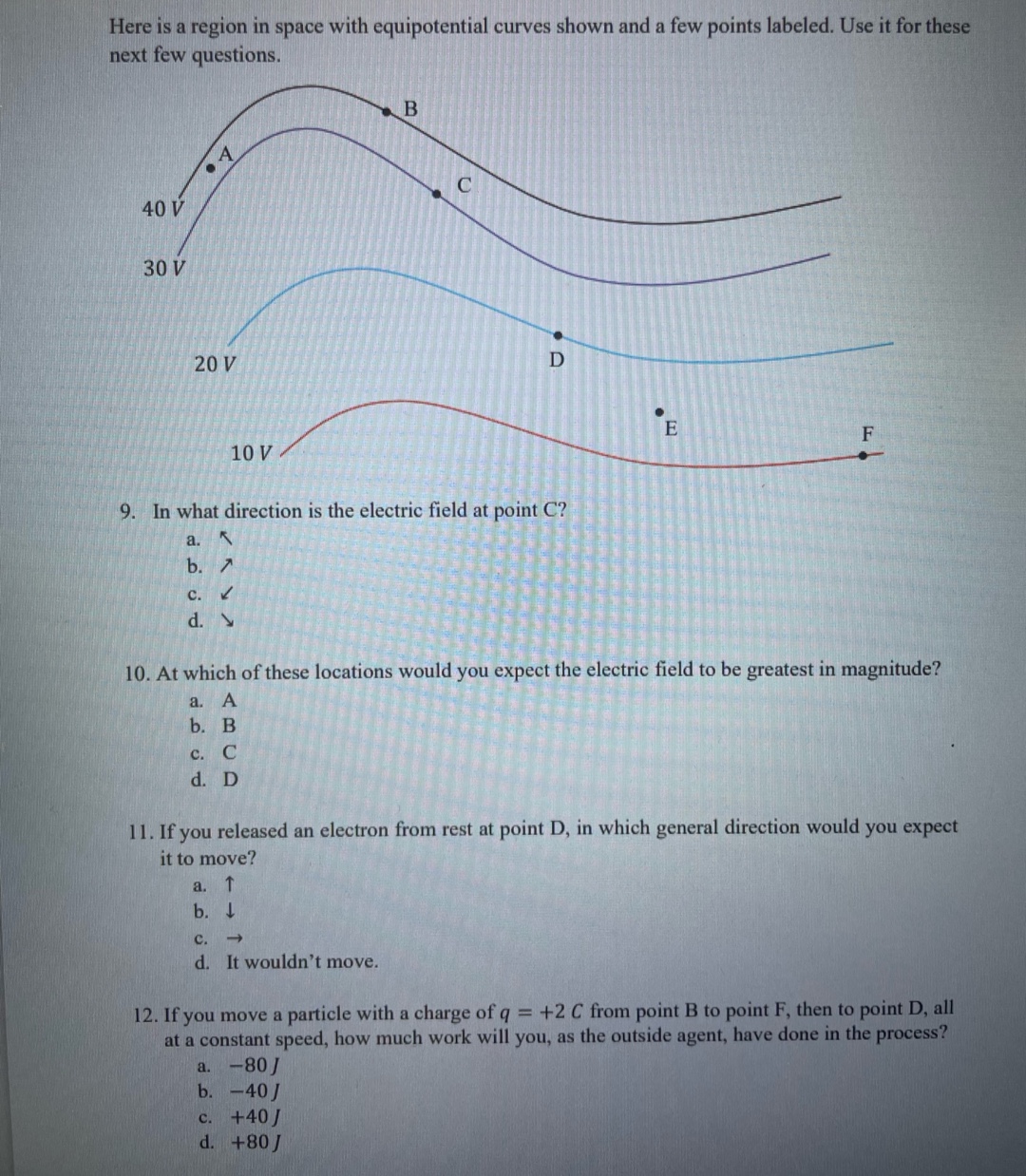 Solved Here is a region in space with equipotential curves | Chegg.com