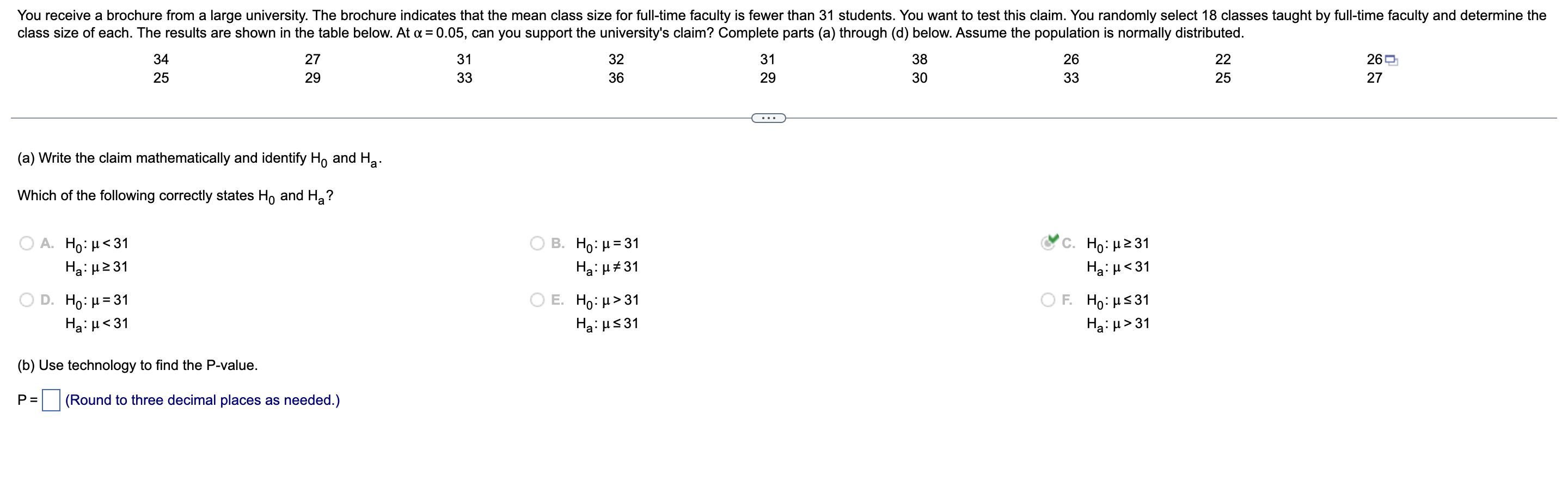 Solved (a) Write the claim mathematically and identify H0 | Chegg.com