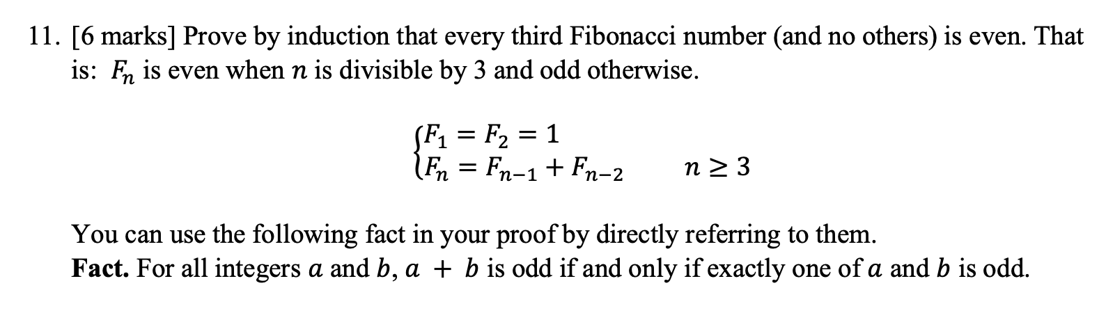 Solved 1. [6 marks] Prove by induction that every third | Chegg.com