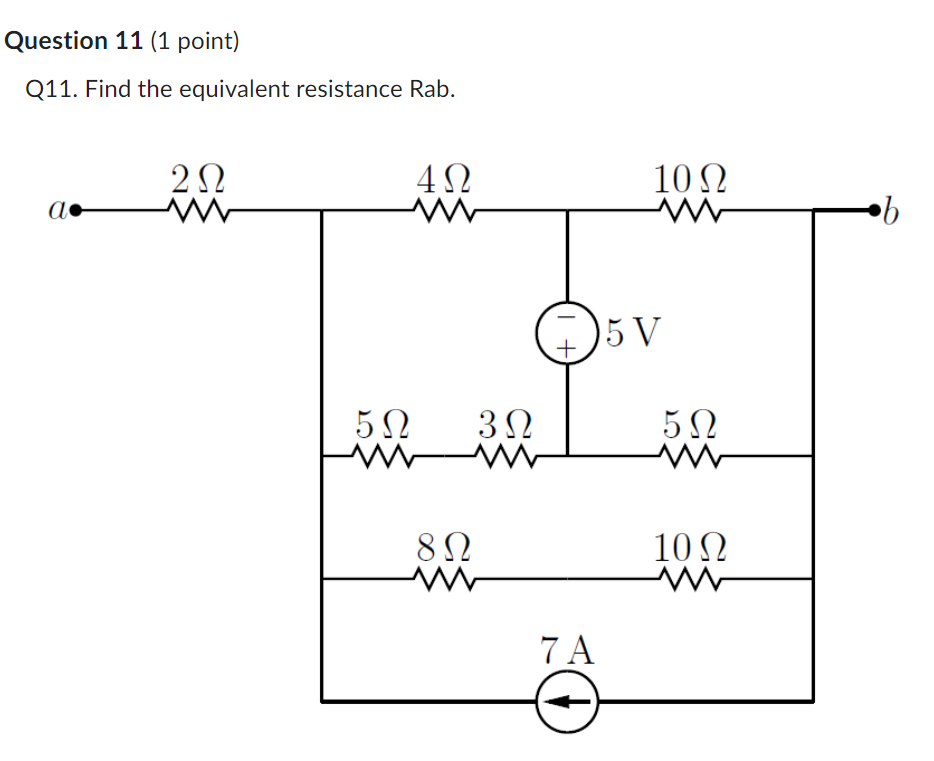 Solved Q11. Find the equivalent resistance Rab. | Chegg.com Solved Q11. Find the equivalent resistance Rab. | Chegg.com
