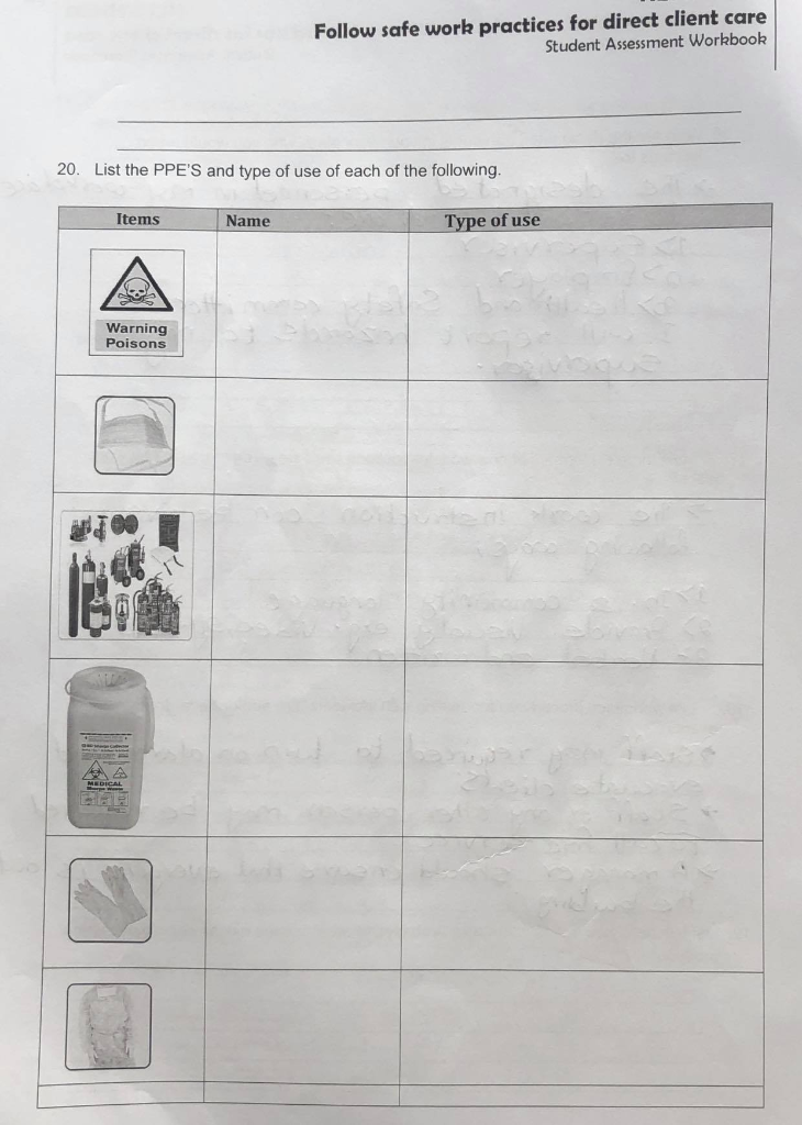 Solved Q) List the PPE'S (Personal Protective Equipment) and | Chegg.com