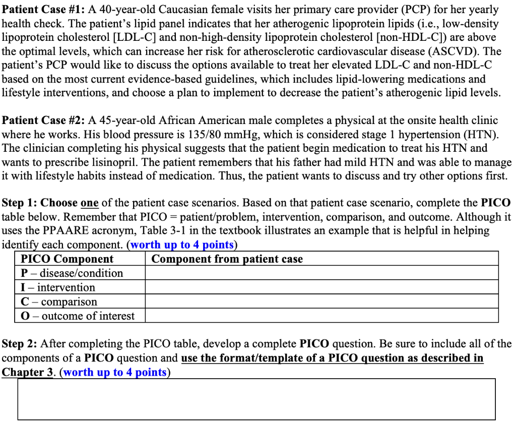Solved Patient Case \#1: A 40-year-old Caucasian female | Chegg.com