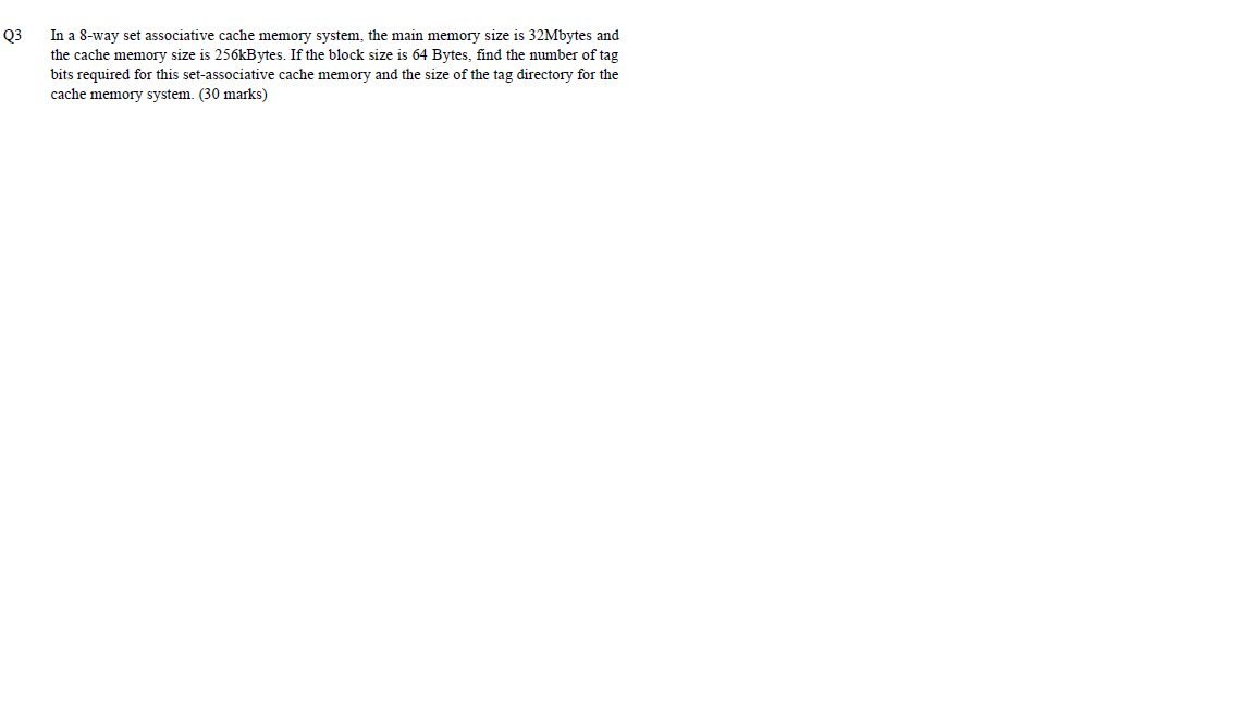 Solved In a 8-way set associative cache memory system, the | Chegg.com Solved In a 8-way set associative cache memory system, the | Chegg.com