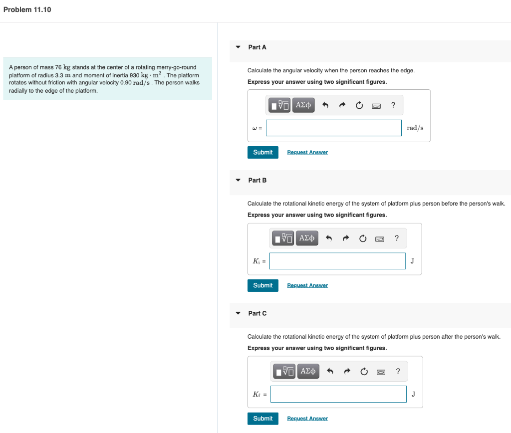 Solved A person of mass 76 kg stands at the center of a | Chegg.com