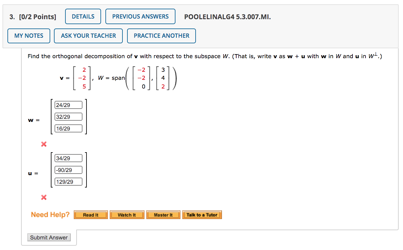 Solved 3. [0/2 Points] DETAILS PREVIOUS ANSWERS POOLELINALG4 | Chegg.com