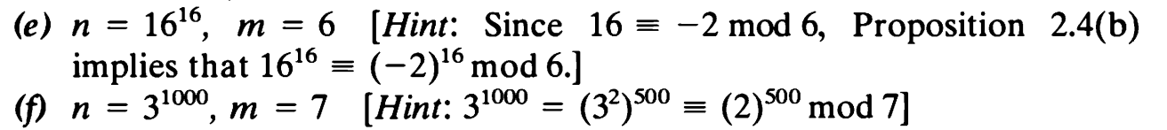 Solved Find The Least Nonnegative Residue Modulo M Of Each 