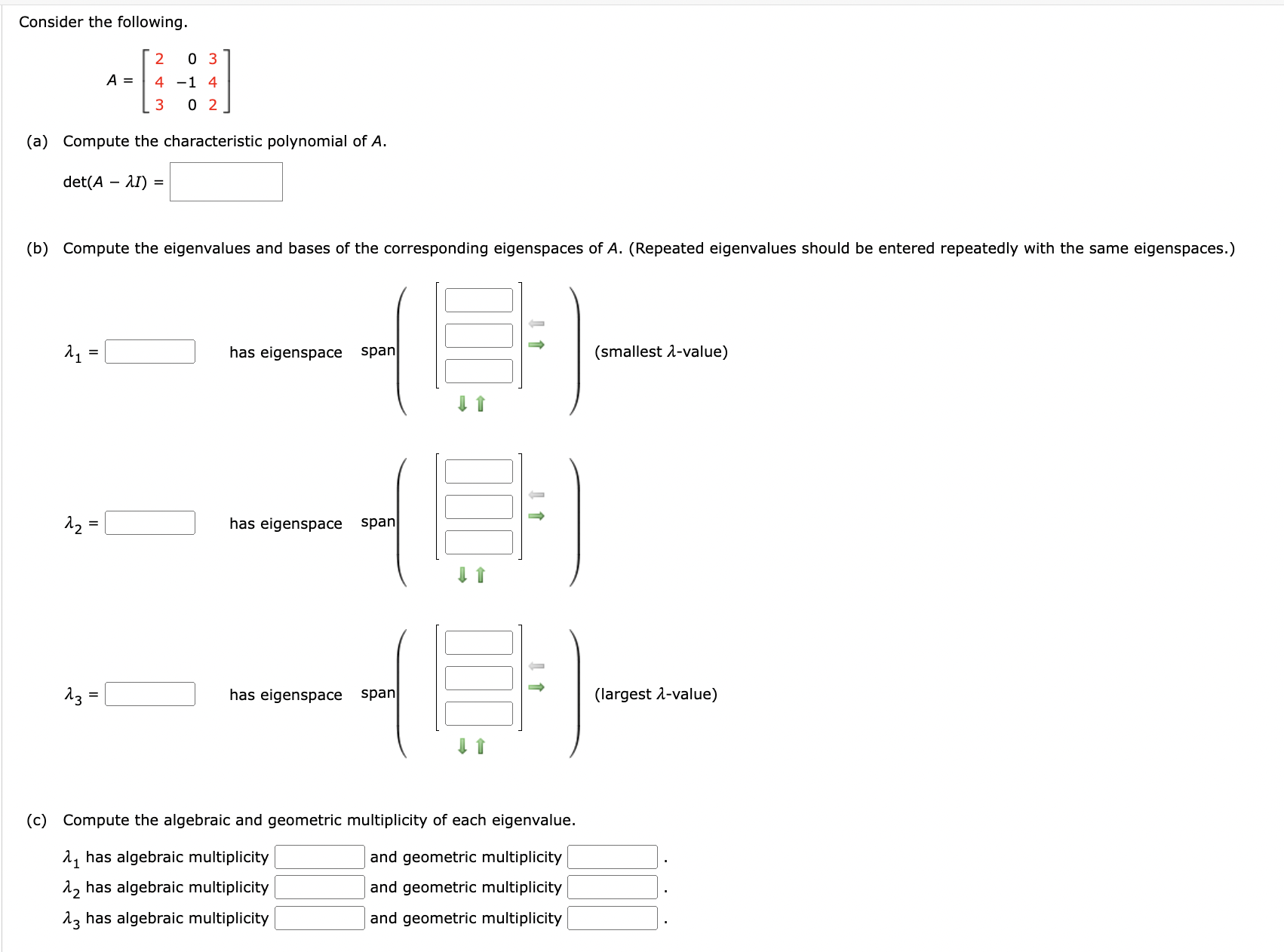 Solved For Linear Algebra.Consider the | Chegg.com