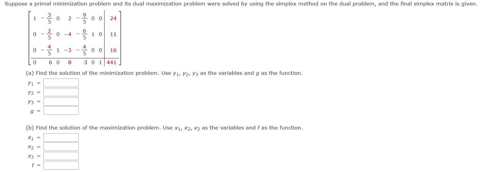 Solved Pose A Primal Minimization Problem And Its Dual 7360