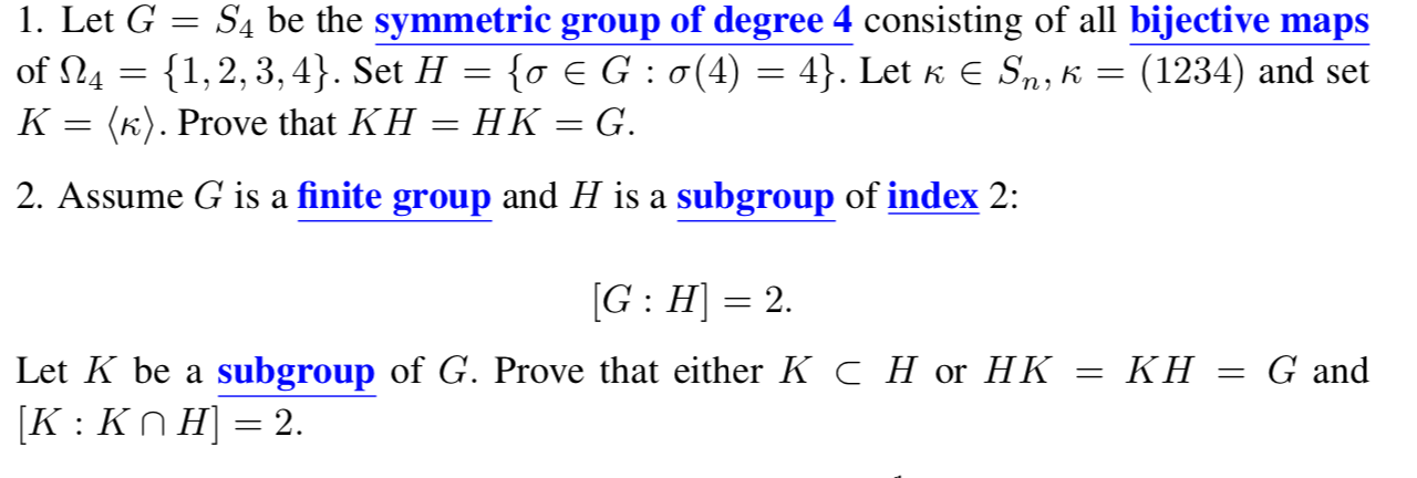 1. Let G = S4 be the symmetric group of degree 4 | Chegg.com