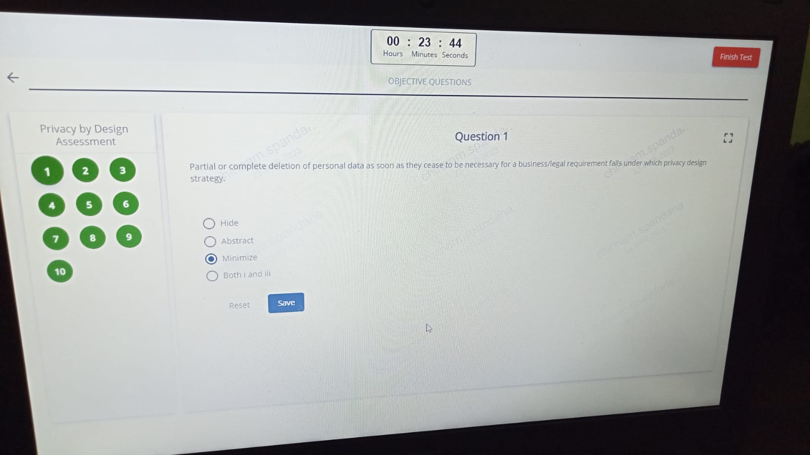 Solved Partial or complete deletion of personal data as soon | Chegg.com