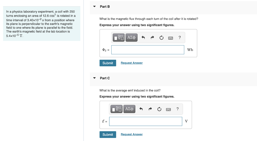 Solved In a physics laboratory experiment, a coil with 250 | Chegg.com