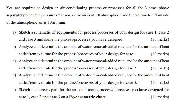 Solved Air-conditioning Design Assignment Question (50 marks | Chegg.com