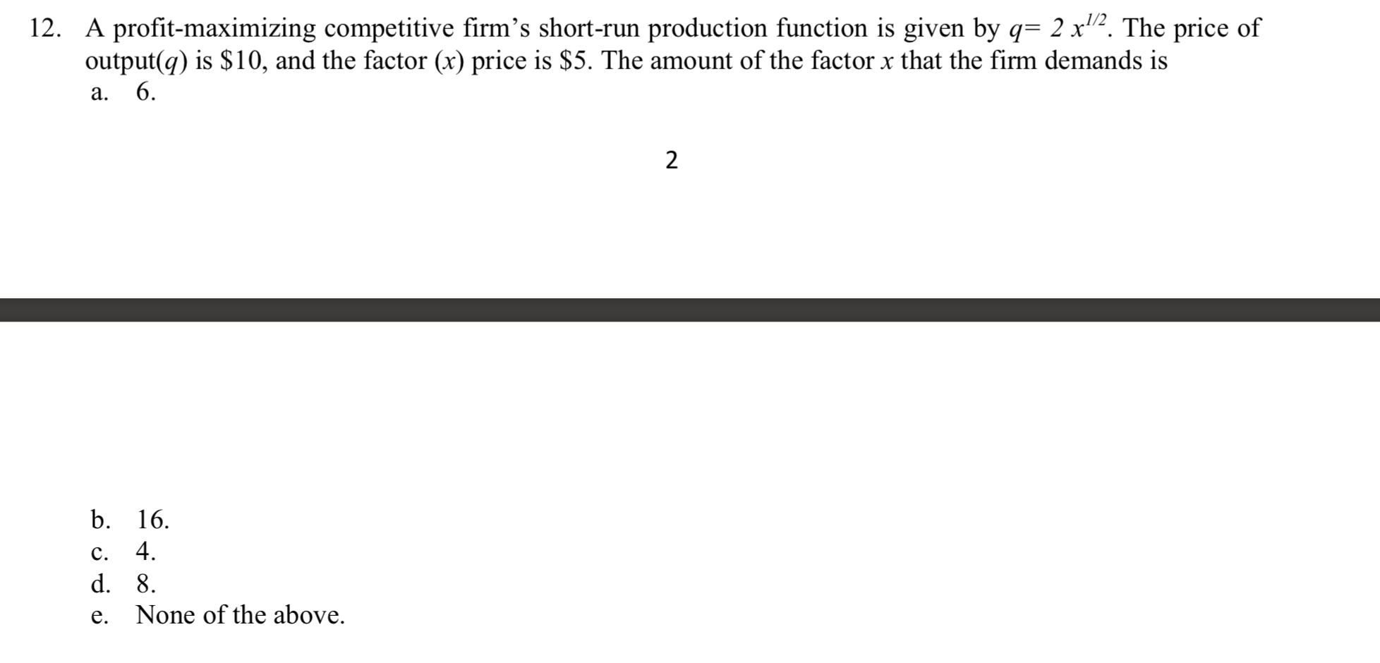 Solved 12. A profit-maximizing competitive firm's short-run | Chegg.com