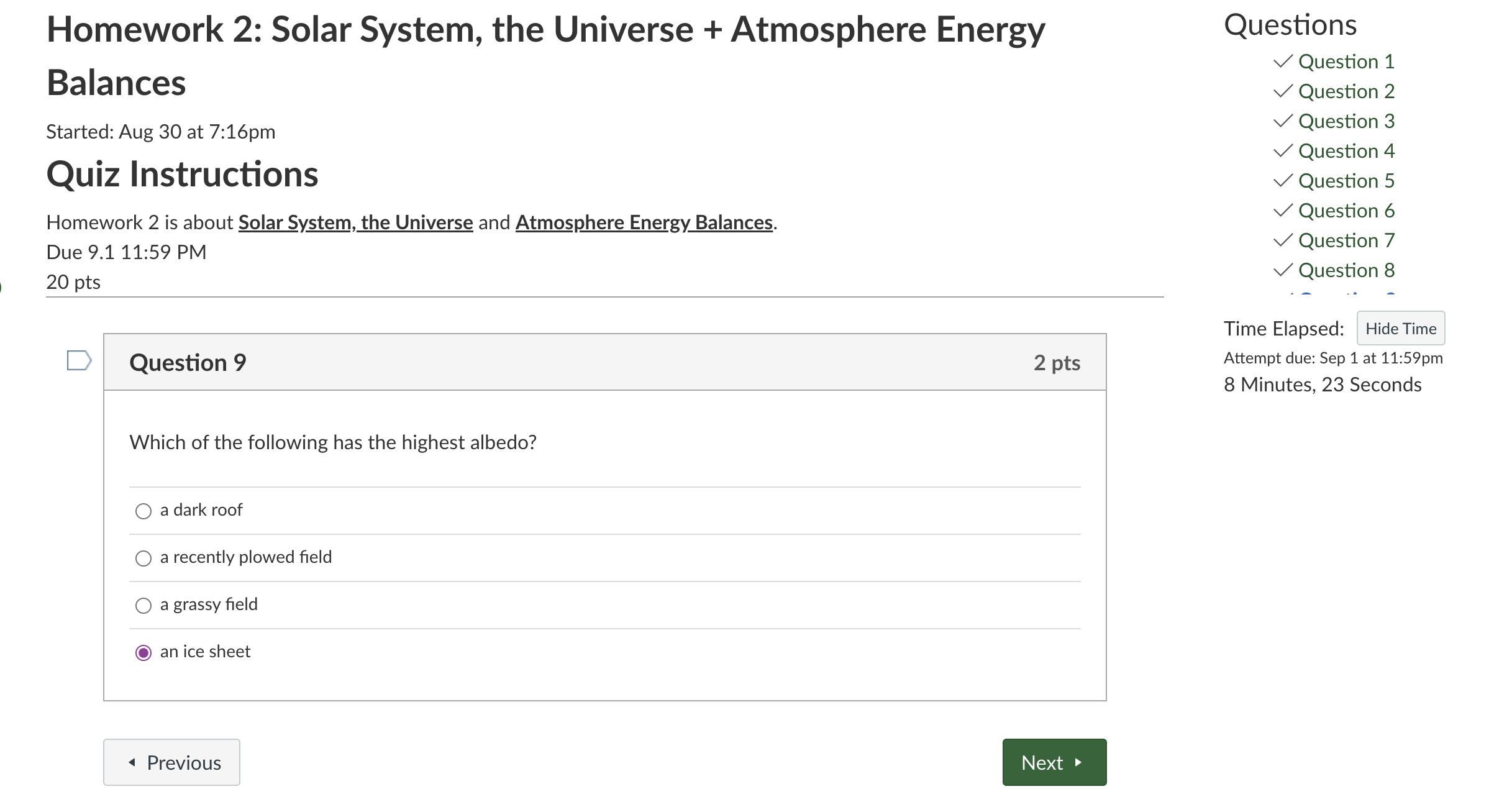 Solved Homework 2: Solar System, the Universe + Atmosphere | Chegg.com
