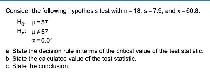 Solved Consider the following hypothesis test with | Chegg.com