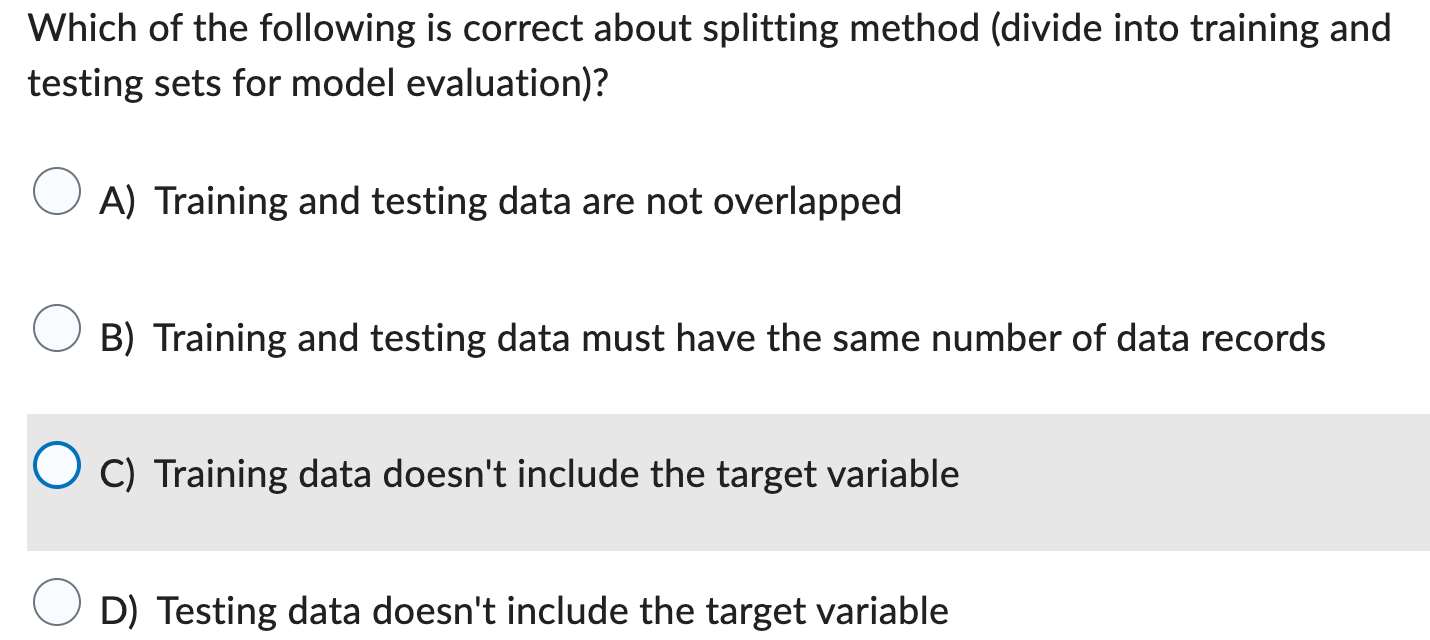 Solved Which of the following is correct about splitting | Chegg.com