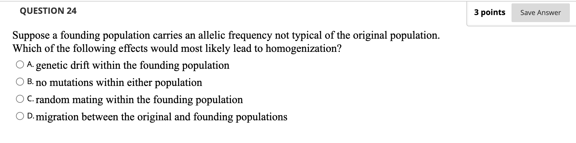 Solved QUESTION 24 3 points Save Answer Suppose a founding | Chegg.com