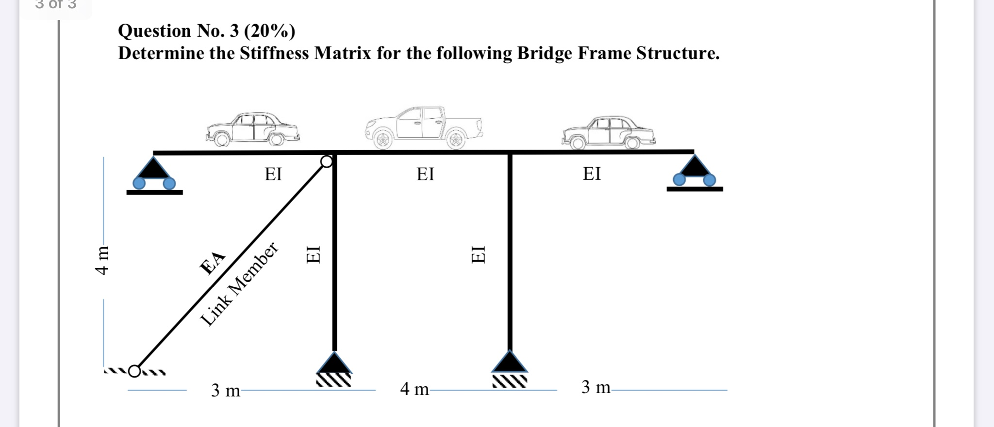 3 OT 3 Question No. 3 (20%) Determine the Stiffness | Chegg.com