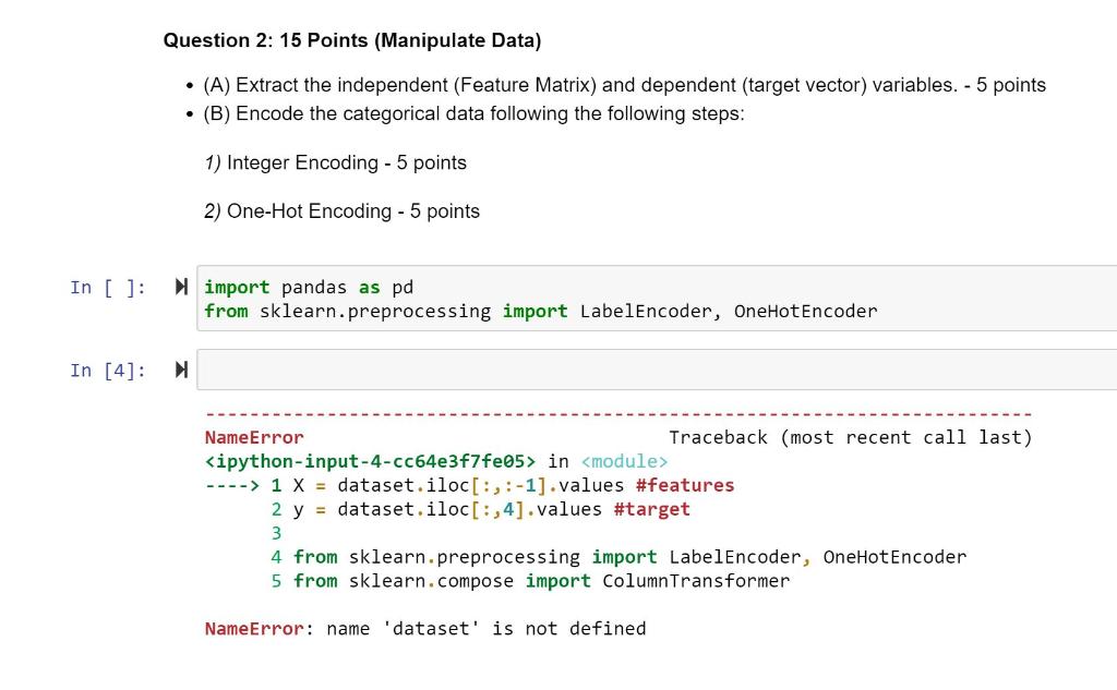 Solved Question 2: 15 Points (Manipulate Data) • (A) Extract | Chegg.com