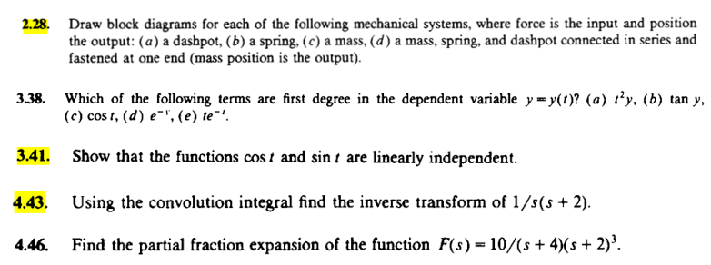 Solved 2.28. Draw block diagrams for each of the following | Chegg.com