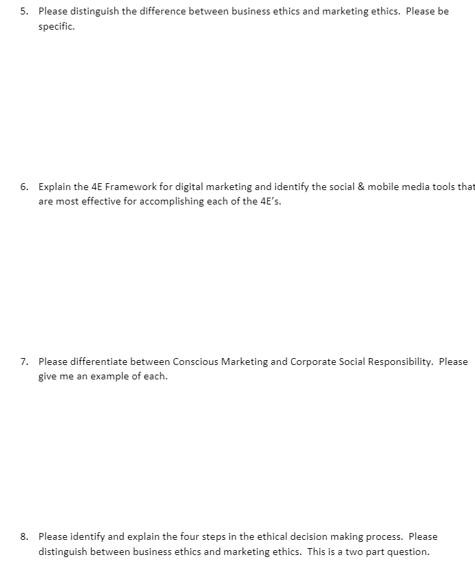 Solved 5. Please distinguish the difference between business | Chegg.com