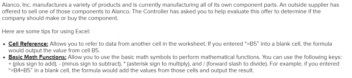 Alanco, Inc. manufactures a variety of products and | Chegg.com