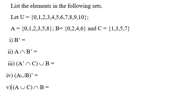 Solved List the elements in the following sets. Let | Chegg.com