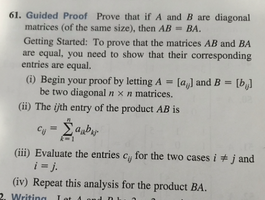 Solved 61. Guided Proof Prove that if A and B are diagonal | Chegg.com