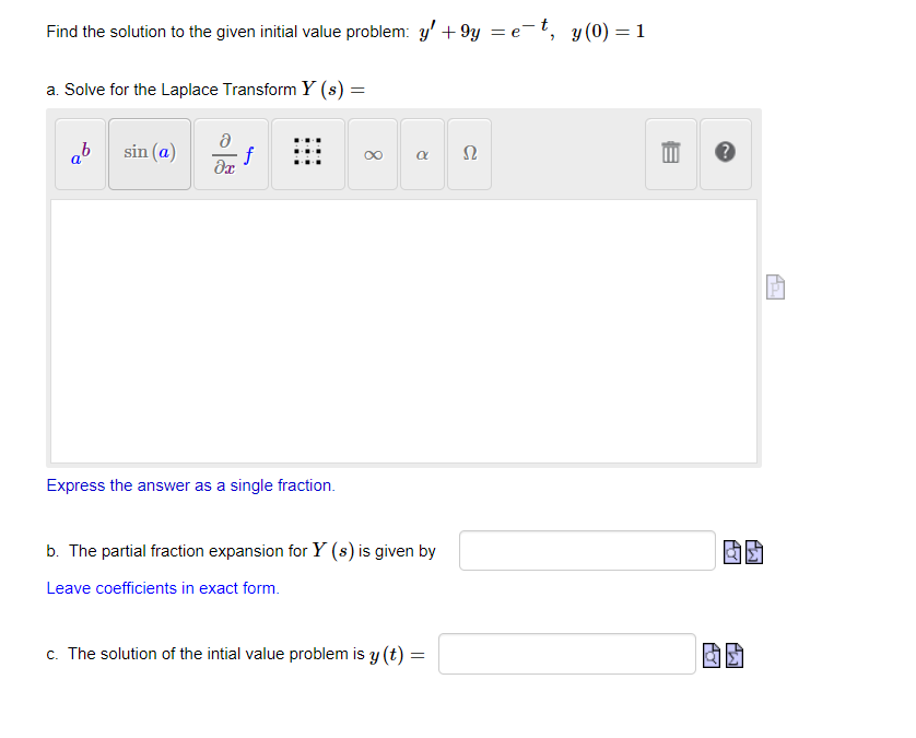 Solved Find the solution to the given initial value problem: | Chegg.com