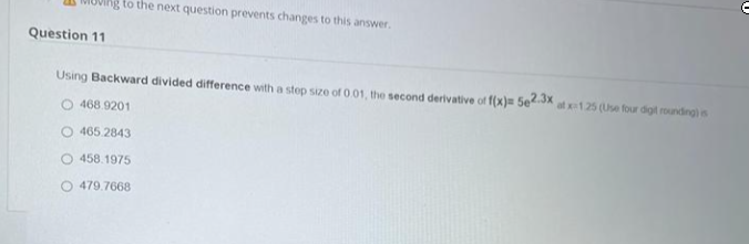 Solved Using Backward divided difference with a step size of | Chegg.com