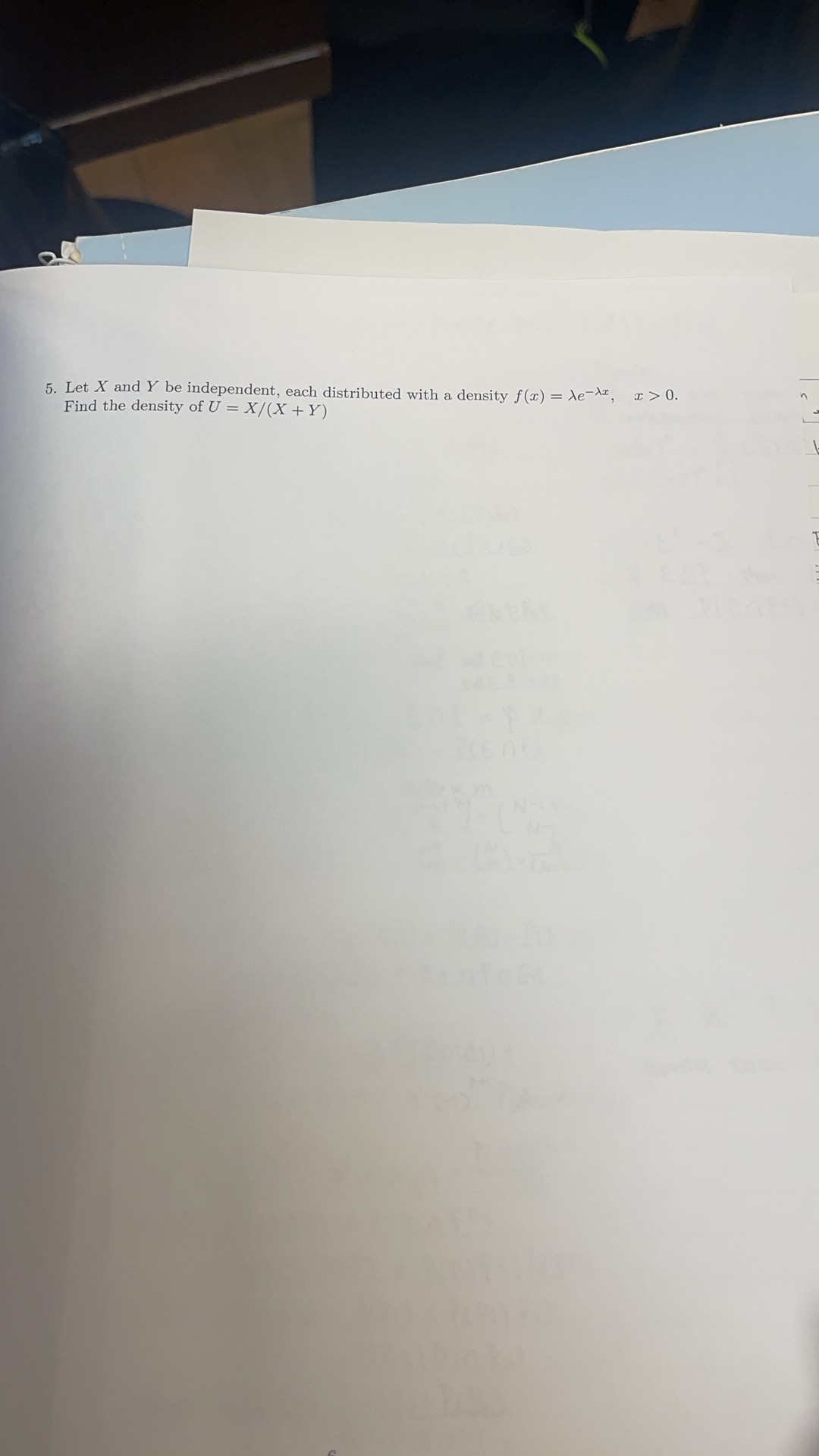 Solved 5. Let X and Y be independent, each distributed with | Chegg.com